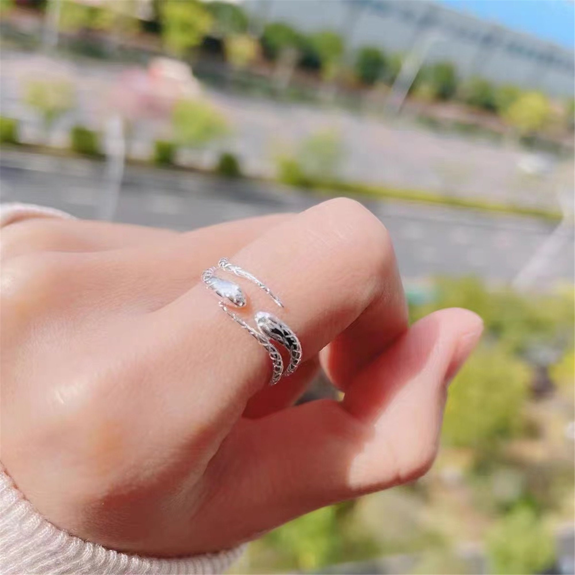 Snake Toe Ring,serpent Ring,sterling Silver Ring, Boho,adjustable,midi ...