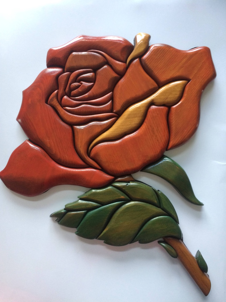Rose II, Intarsia - Etsy