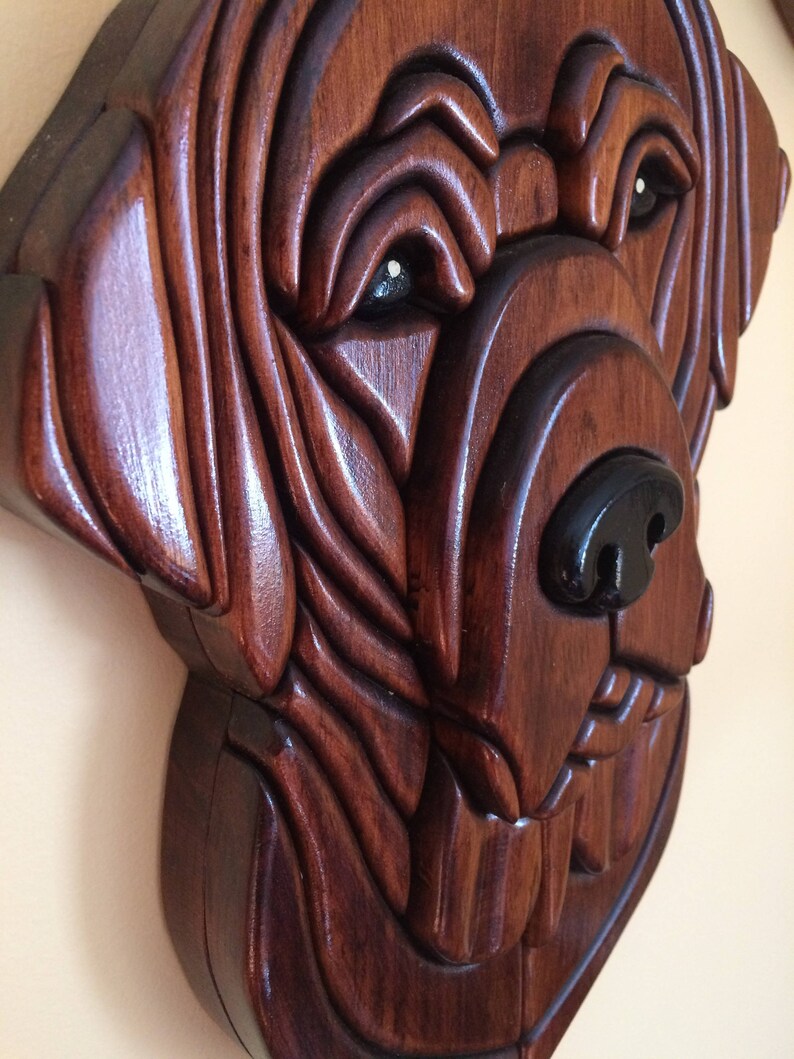 Mahogany Lab Intarsia Wall Hanging Solid Wood 3D Handmade - Etsy