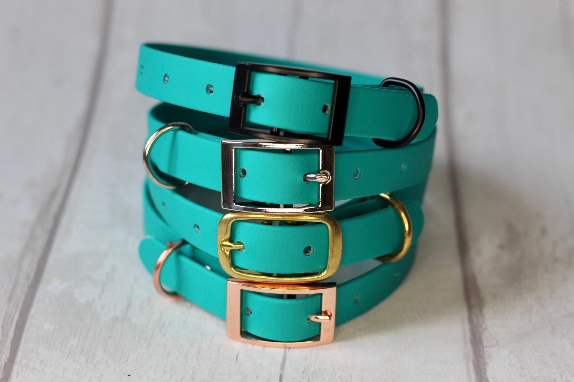 Teal Biothane Waterproof Dog Collar - Etsy UK