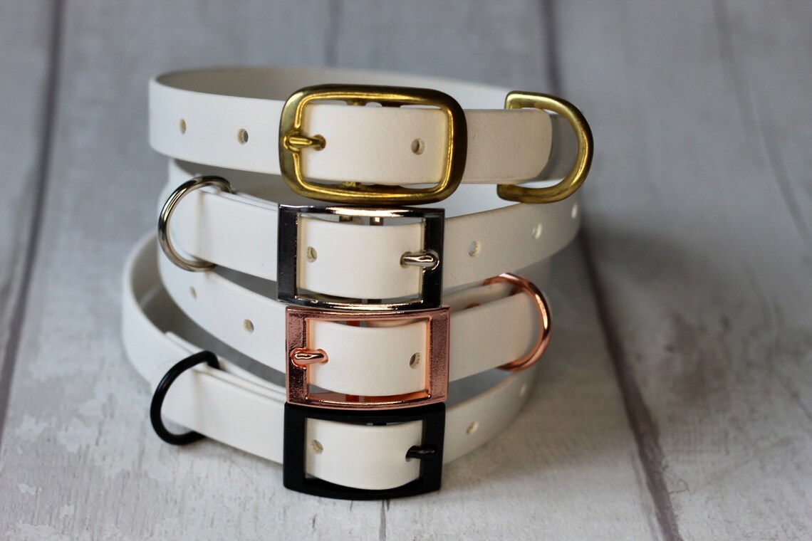 White Biothane Dog Collar - Etsy