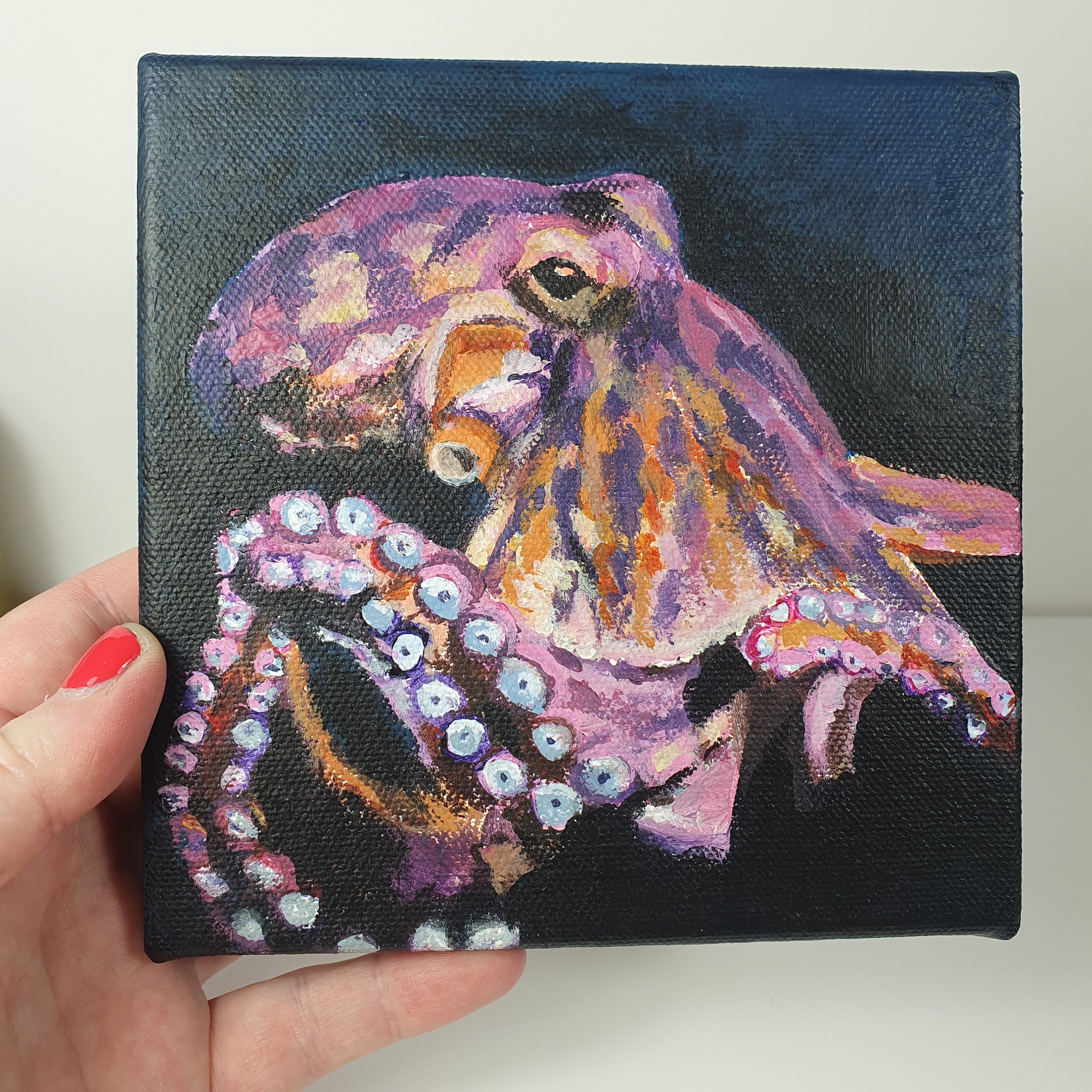 Original Acrylic Painting of Octopus on Canvas - Etsy UK