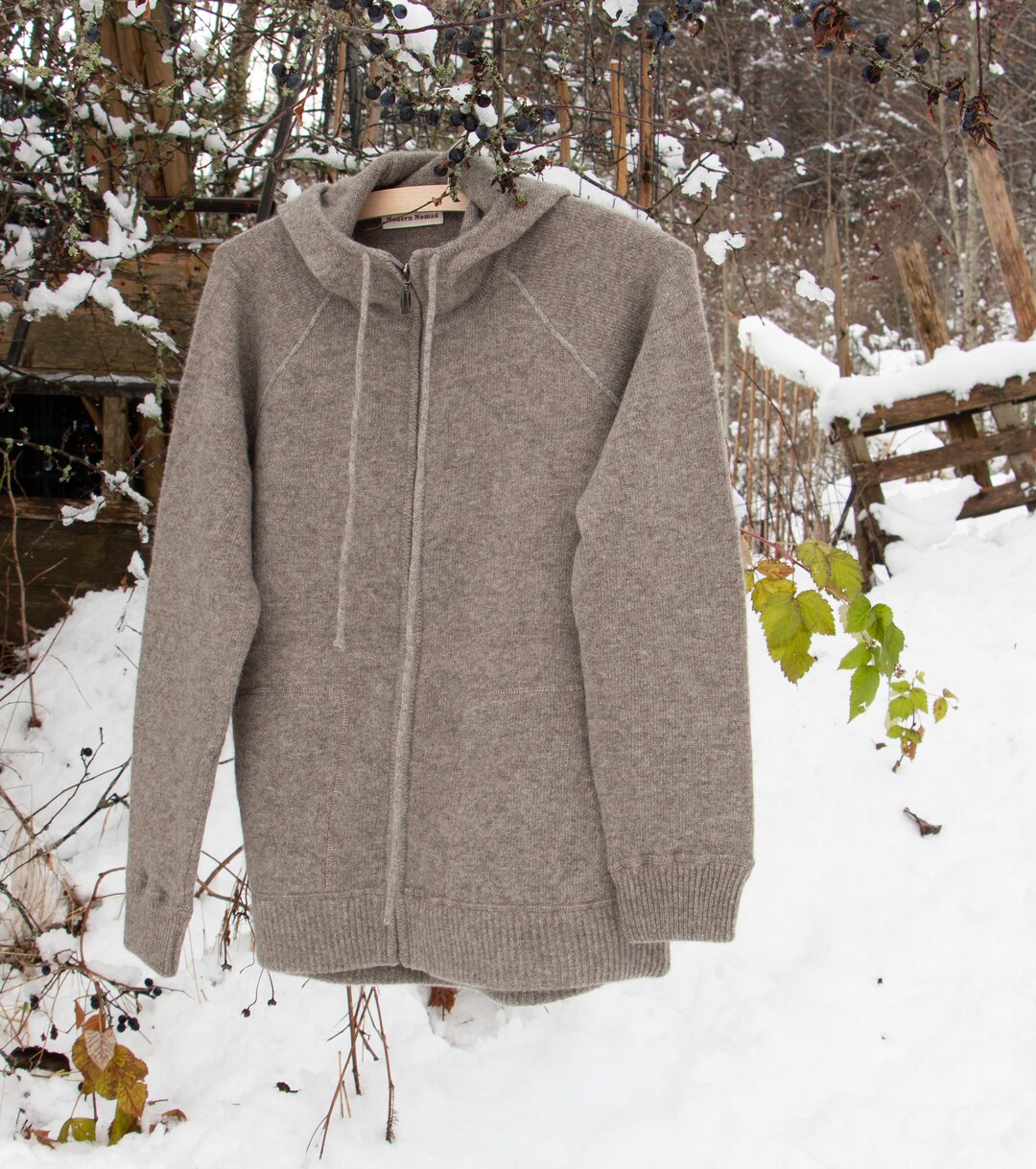 Men's Hooded Yak Wool Jacket: Mongolian Undyed Down, Eco-friendly - Etsy