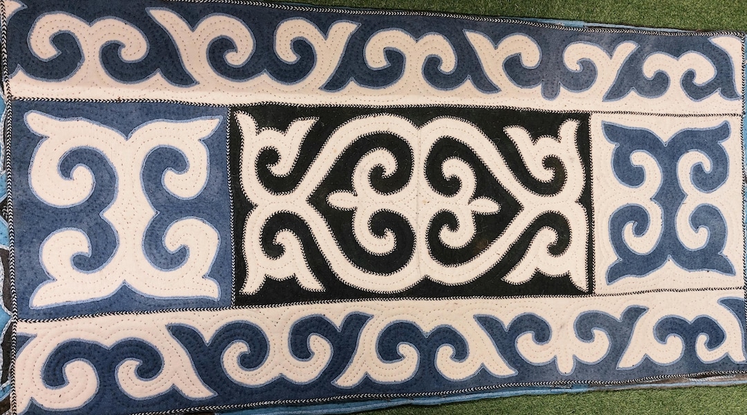 Mongolian Yak and Sheep Wool Rug, Tribal Motifs, Organic and Fine ...