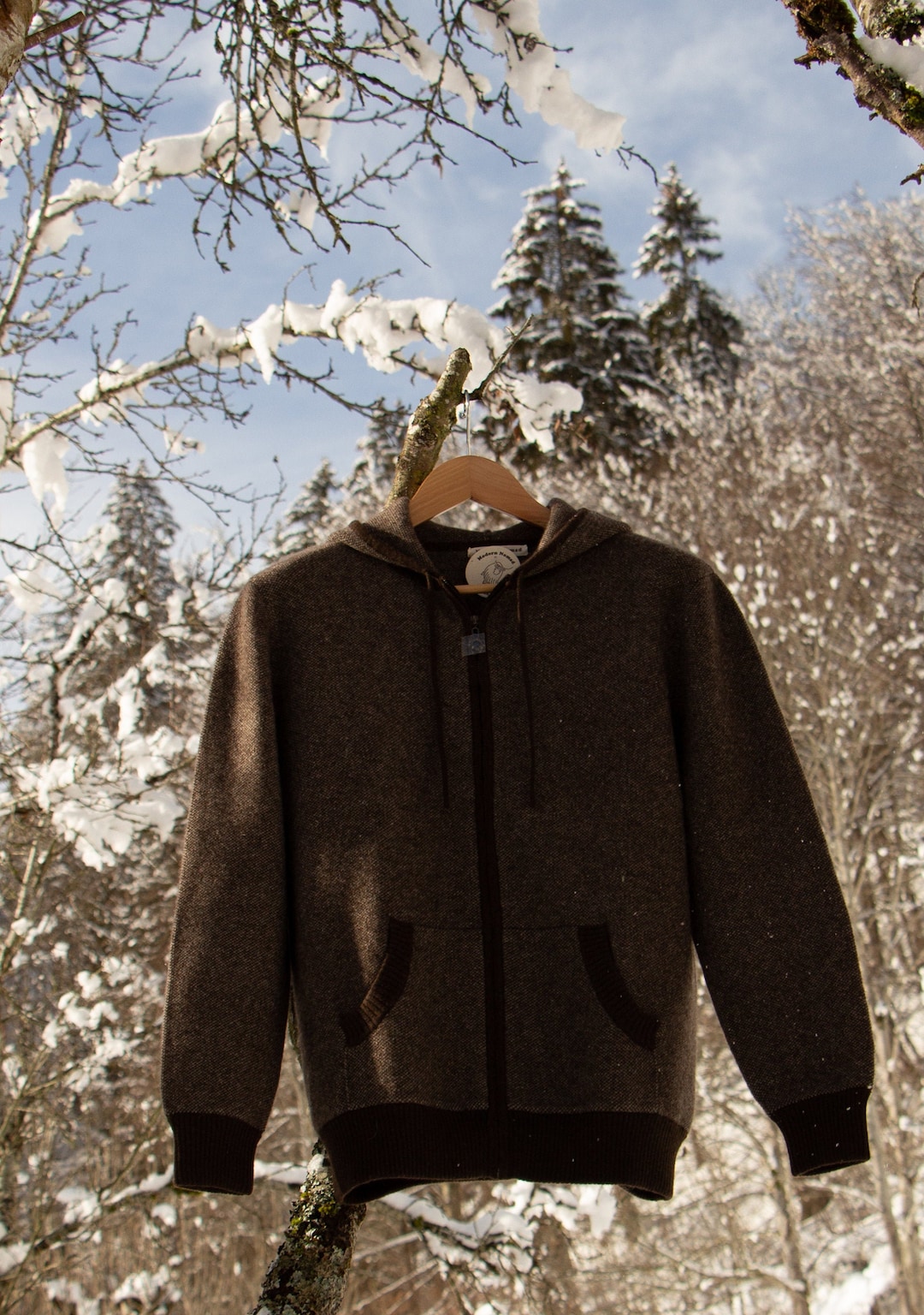 Mongolian Yak Wool Hooded Jacket: Organic Undyed Warm Jumper - Etsy