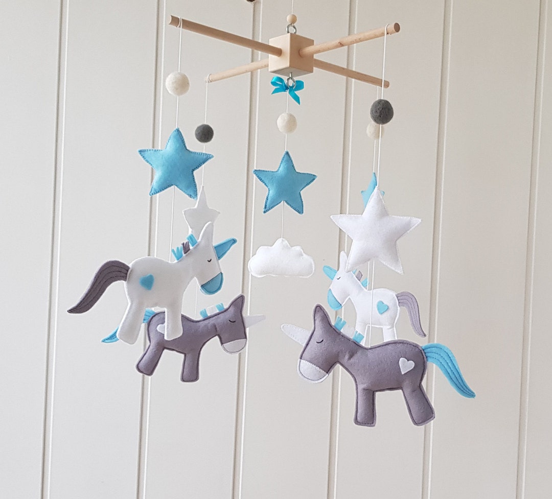 Baby Mobile -unicorn Mobile - Wool Felt Mobile -unicorn Mobile ...