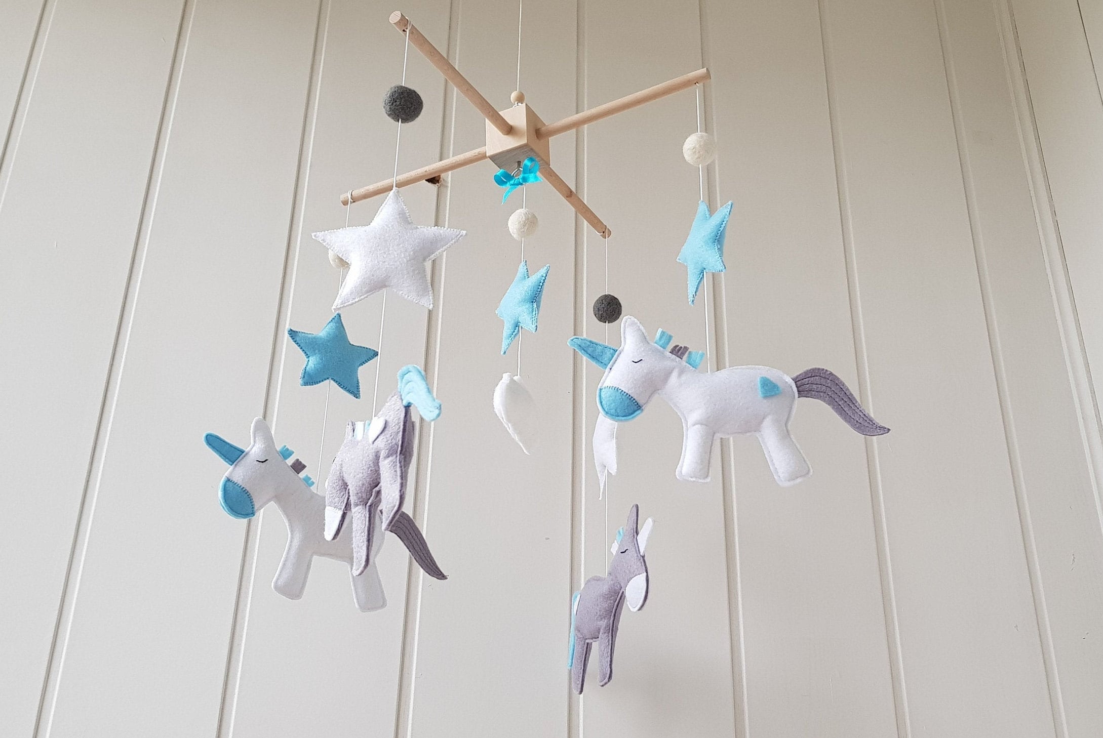 Baby Mobile -unicorn Mobile - Wool Felt Mobile -unicorn Mobile ...