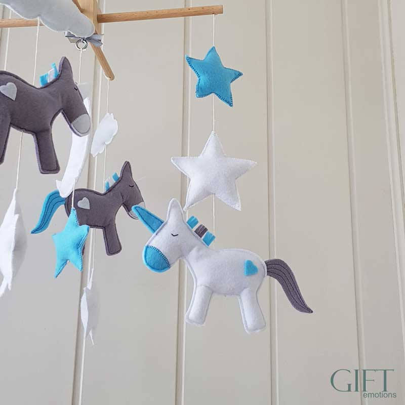 Baby Mobile -unicorn Mobile - Wool Felt Mobile -unicorn Mobile ...