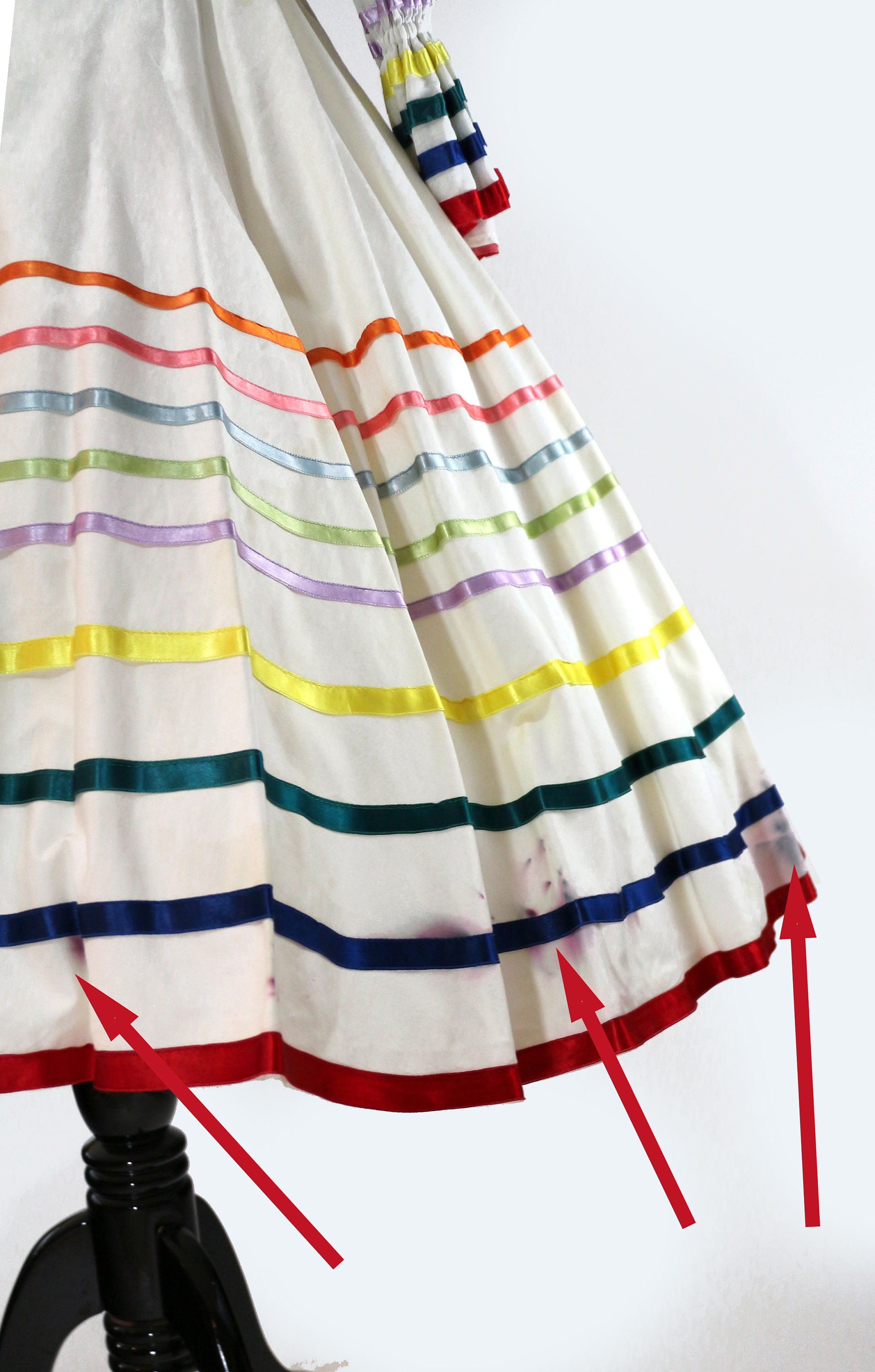 Vintage 1950's White and Rainbow Ribbon Dance Costume - Etsy