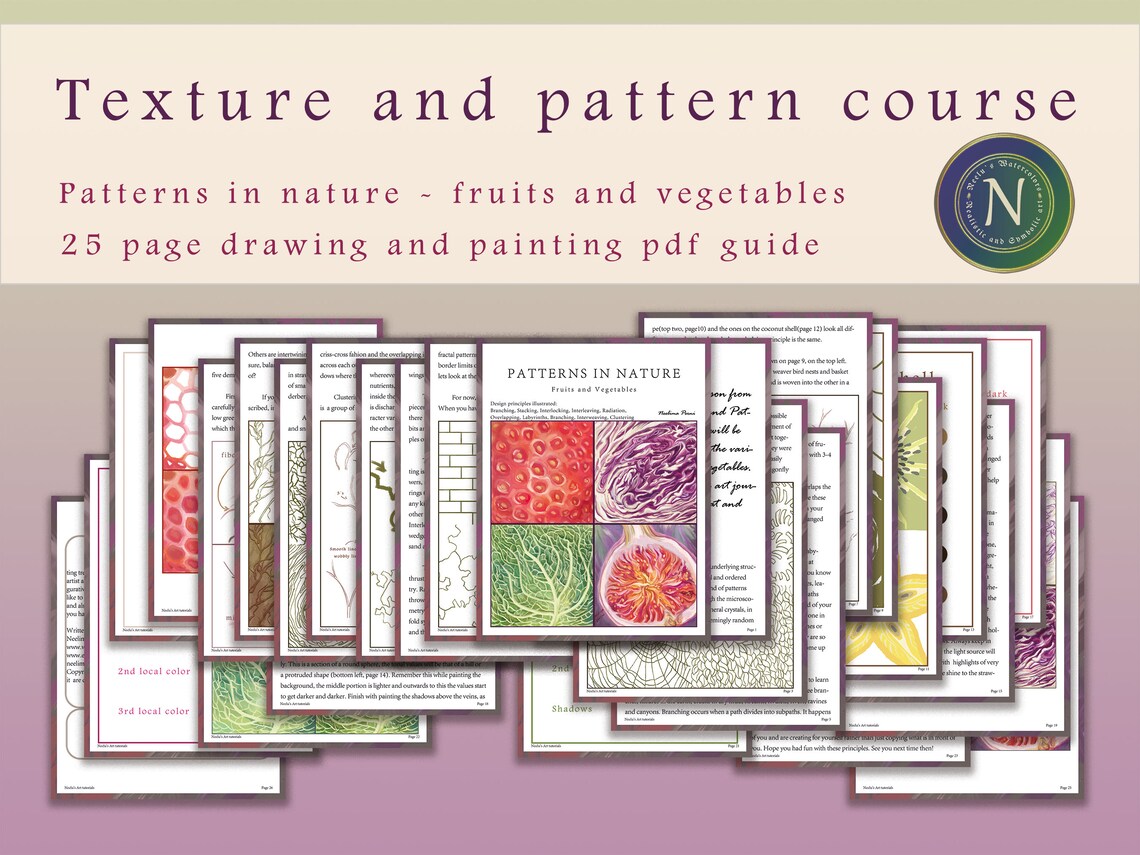 Art Tutorial - Patterns in Nature- Fruits and Vegetables| 25 Page Pdf ...
