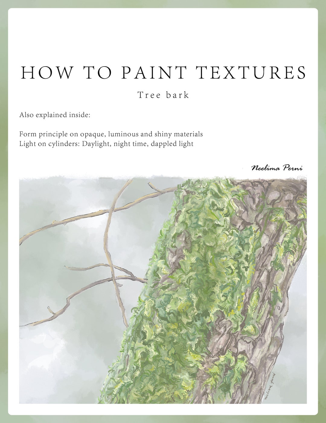 Art Tutorial - Pattern and Texture Course - Tree Bark| 20 Page Pdf ...