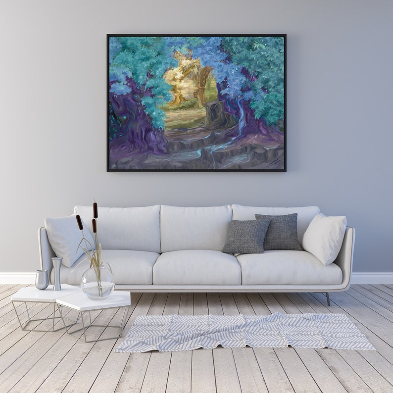 Enchanted Forest Painting | Fantasy Wall Art | Magical Woods Giclée Art ...