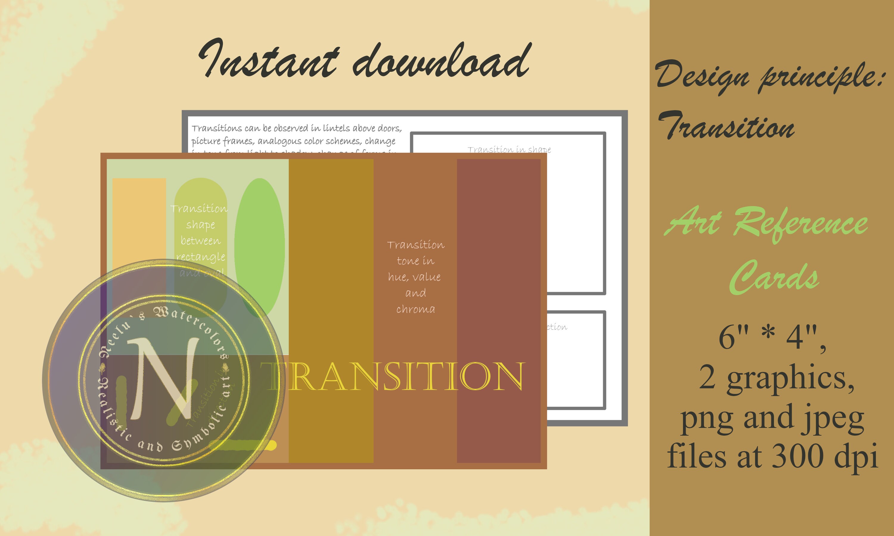 Art Reference Cards | Design Principles |transition |2 Cards Each 6 ...