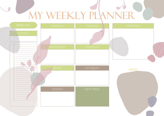 Clip Art & Image Files Papercraft A3 Weekly planner Planner pages ...
