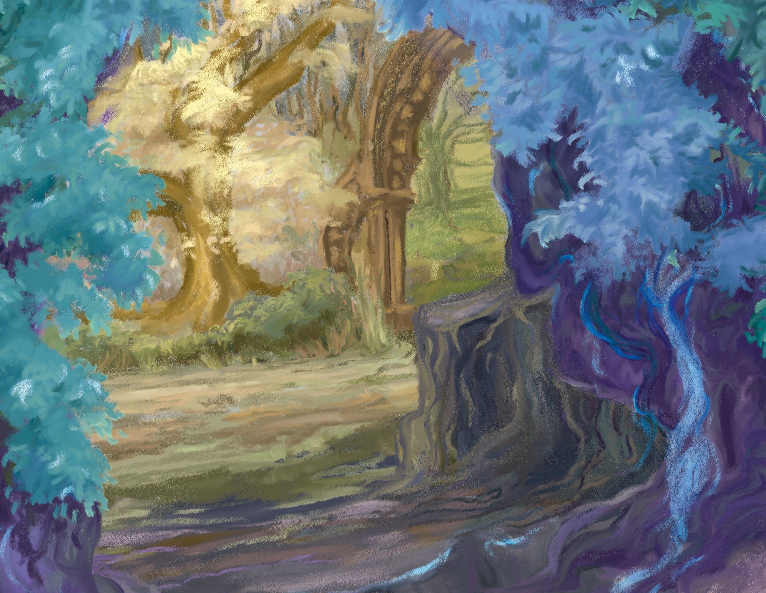 Enchanted Forest Painting | Fantasy Wall Art | Magical Woods Giclée Art ...