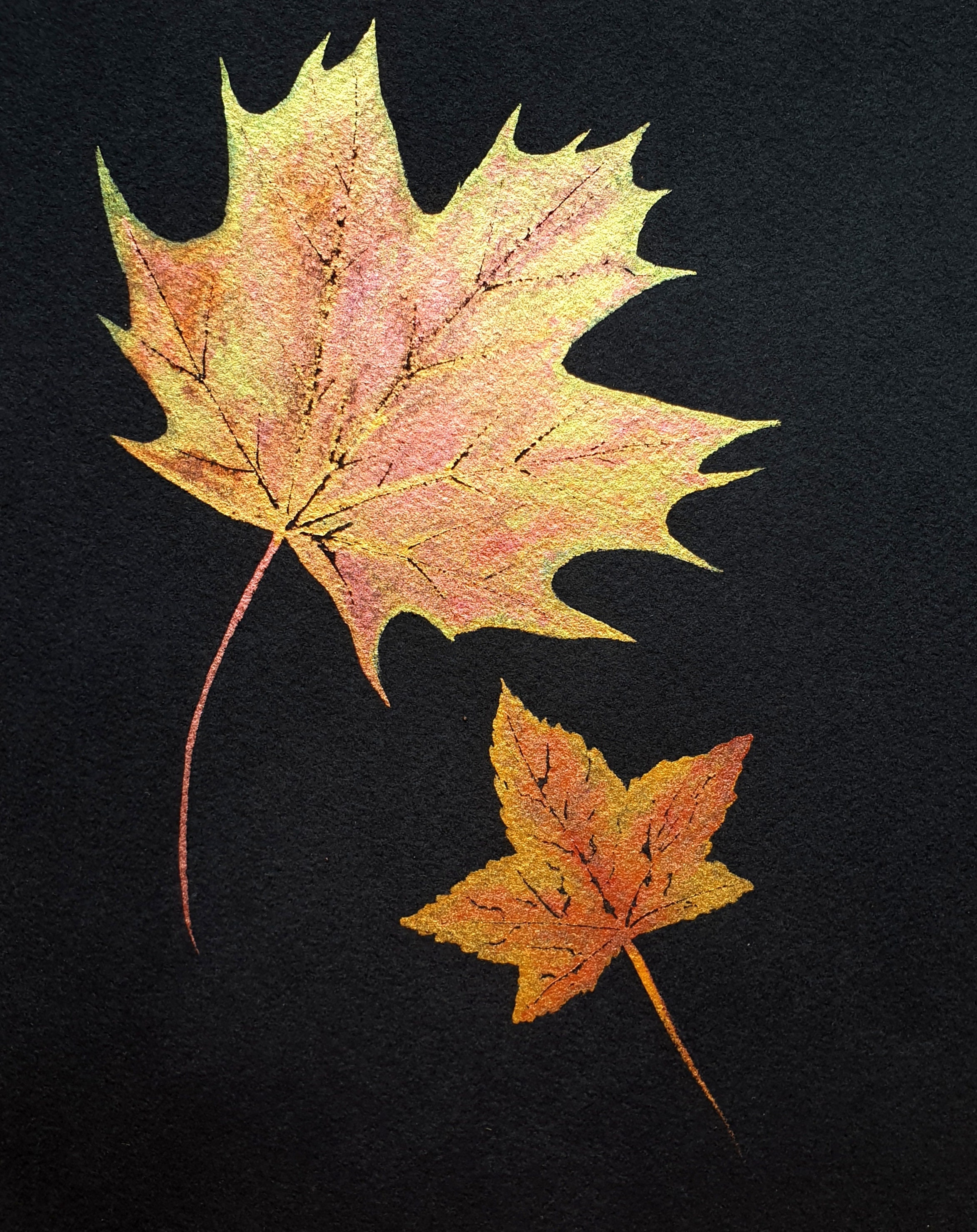 Metallic Autumn Leaves, Original Watercolour Painting, Foliage Painting ...