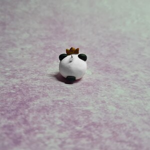 Handmade Polymer Clay Panda Charm With Crown - Etsy