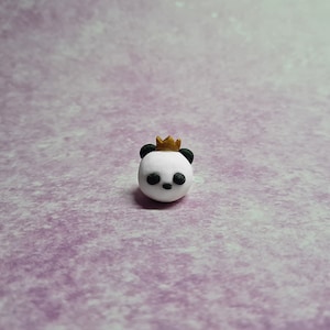 Handmade Polymer Clay Panda Charm With Crown - Etsy