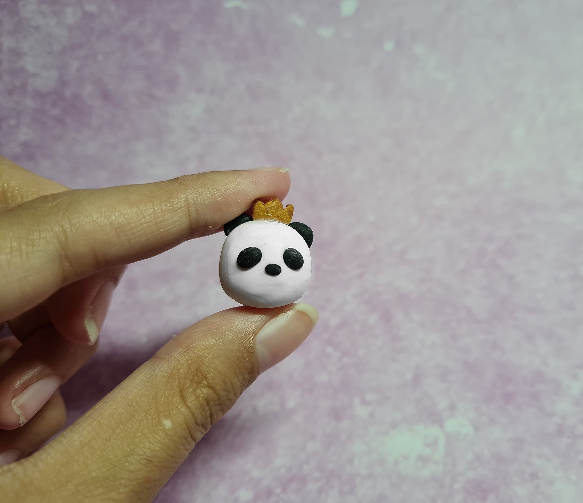 Handmade Polymer Clay Panda Charm With Crown - Etsy
