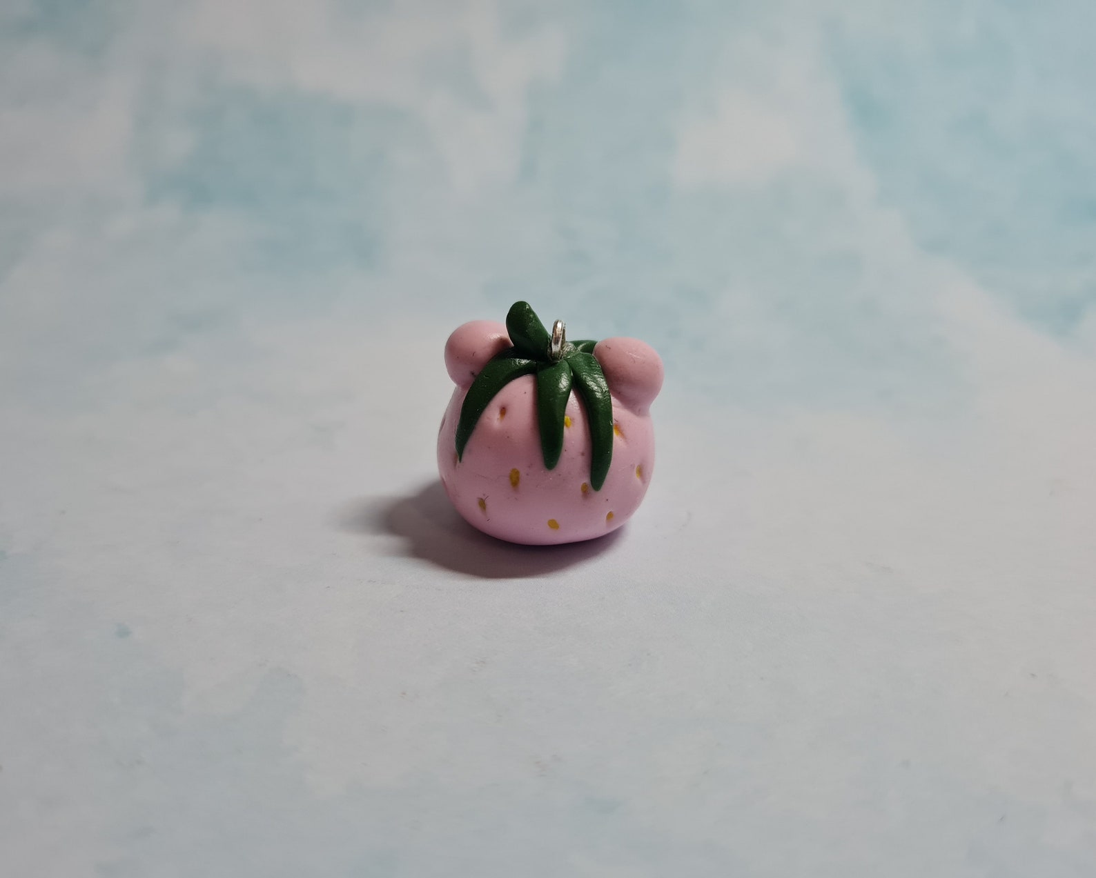 Cute strawberry polymer clay charm frog | Etsy