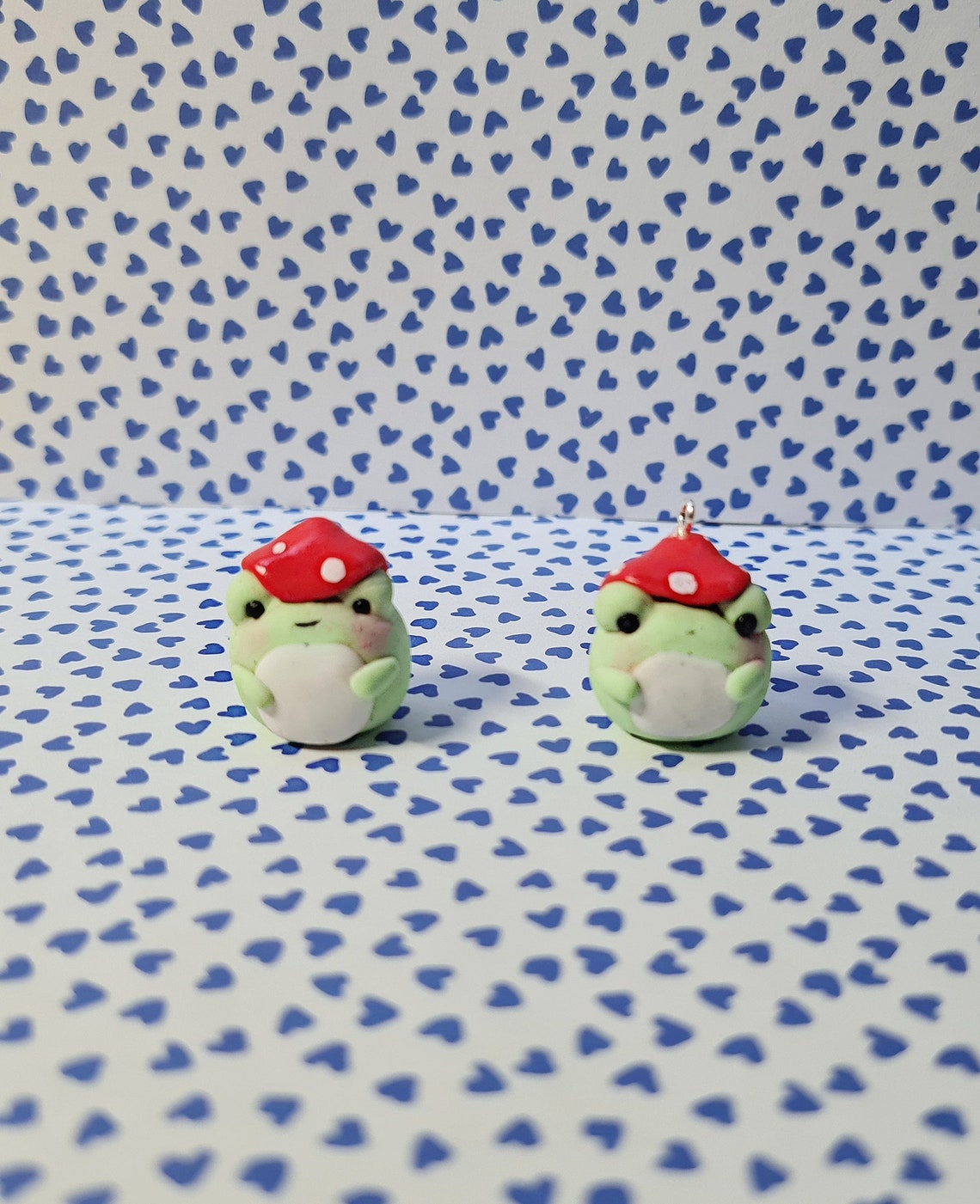 Cute Frog With Mushroom Hat Polymer Clay Charm/figurine - Etsy