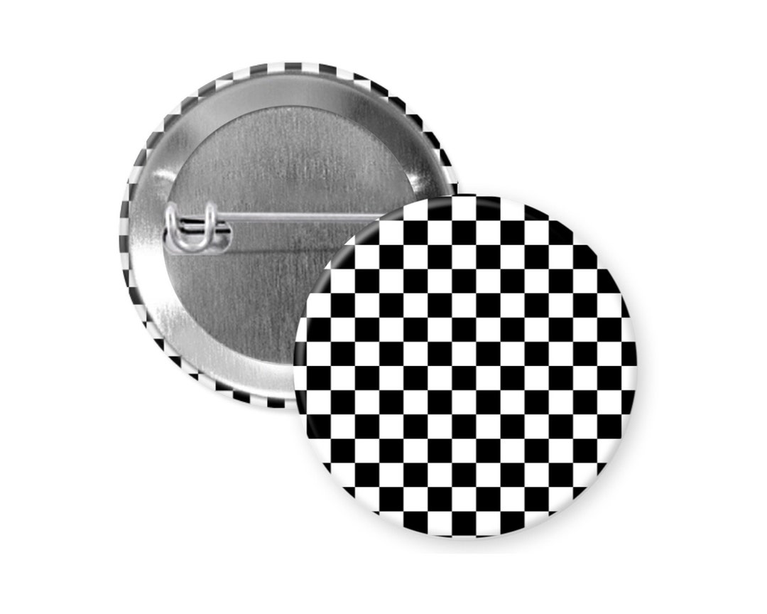 Black and White SKA Checkerboard Pinback Pin Button or Magnet - Etsy