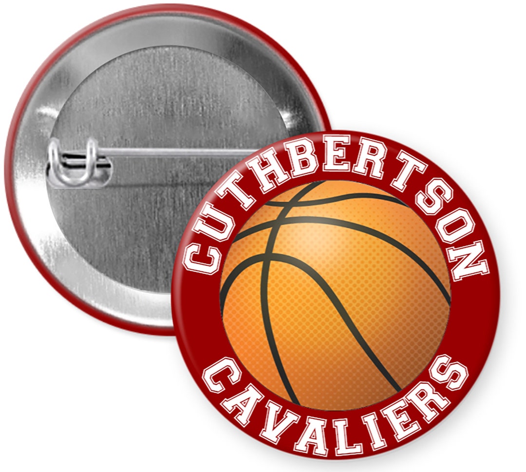 Personalized Custom Basketball Team Pin Back Button Pin With Team Name ...