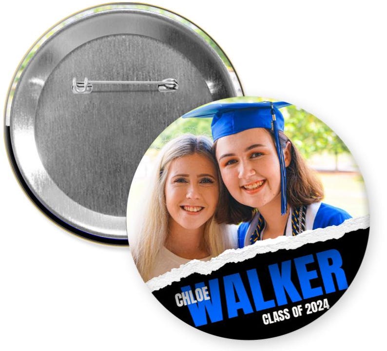 Custom Graduation Photo Button or Refrigerator Magnet With Torn Paper ...