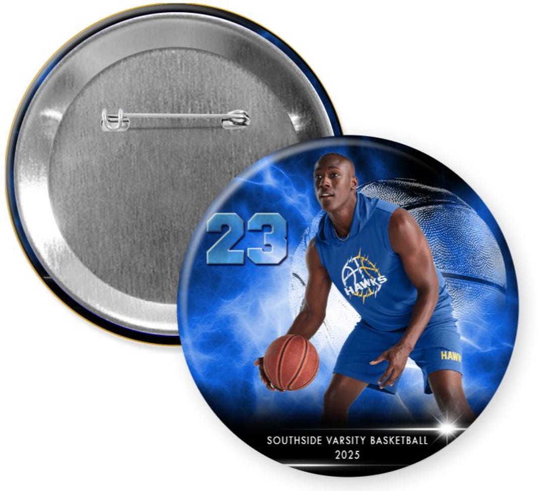 Custom Basketball Photo Button or Refrigerator Magnet | Personalized ...