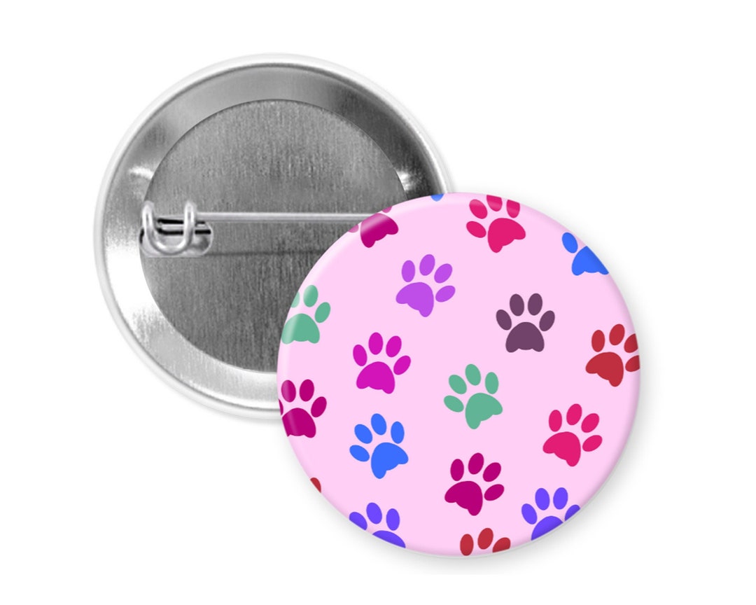 Vintage Retro Cute Puppy Dog Paw Pattern Pinback Pin Button - Etsy