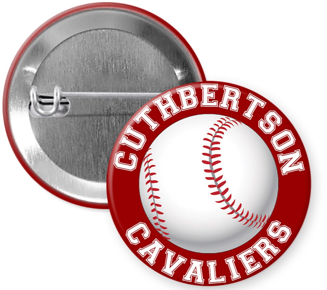 Personalized Custom Baseball Team Pin Back Button Pin With Team Name or ...