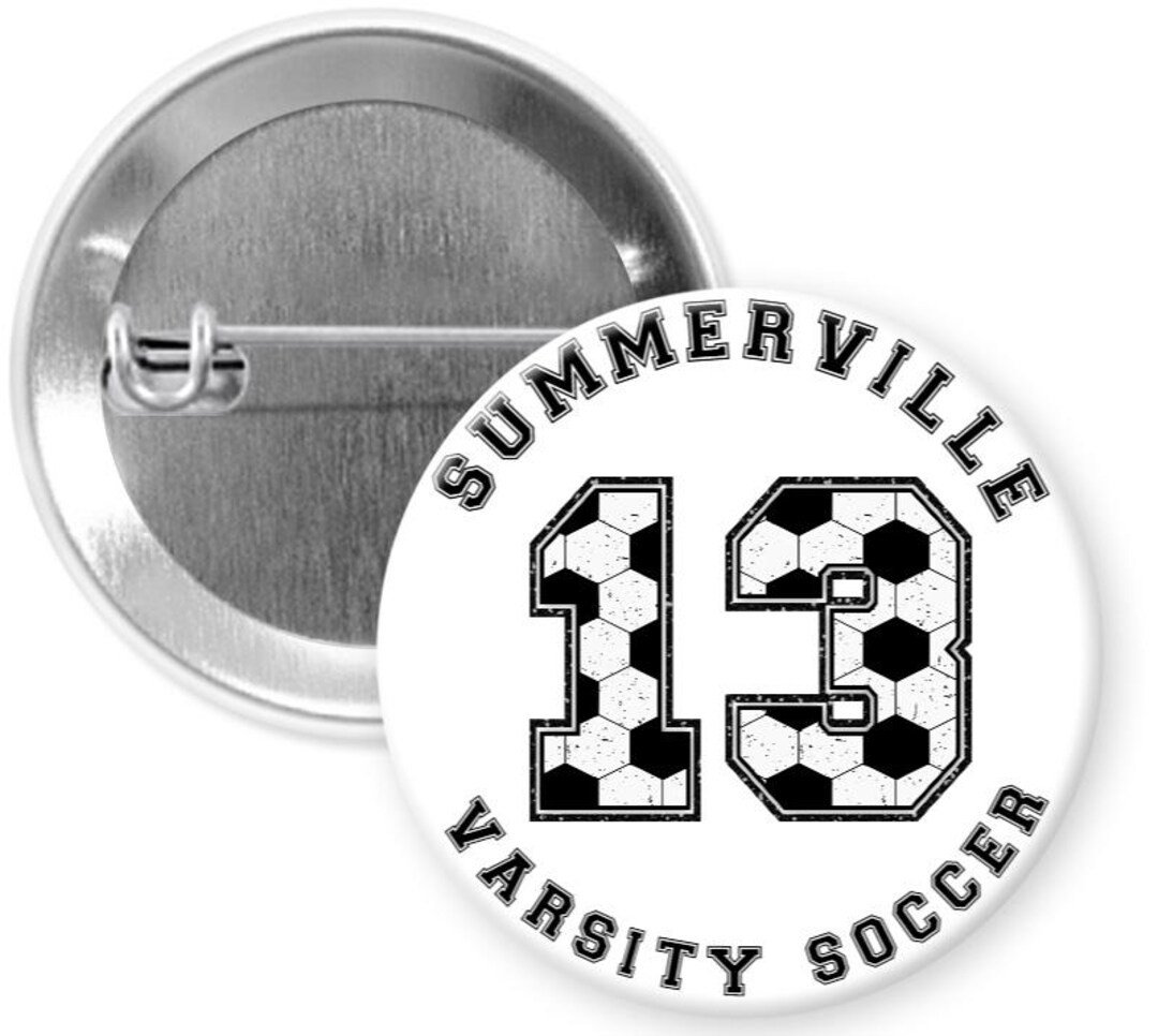 Personalized Custom Soccer Uniform Number Pin Button Pin or Soccer ...
