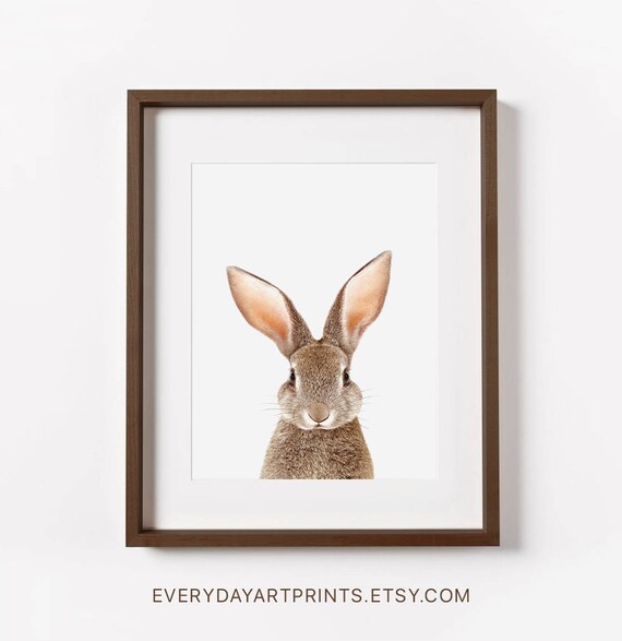 Rabbit Print Bunny Print Printable Art Animal Print Baby | Etsy