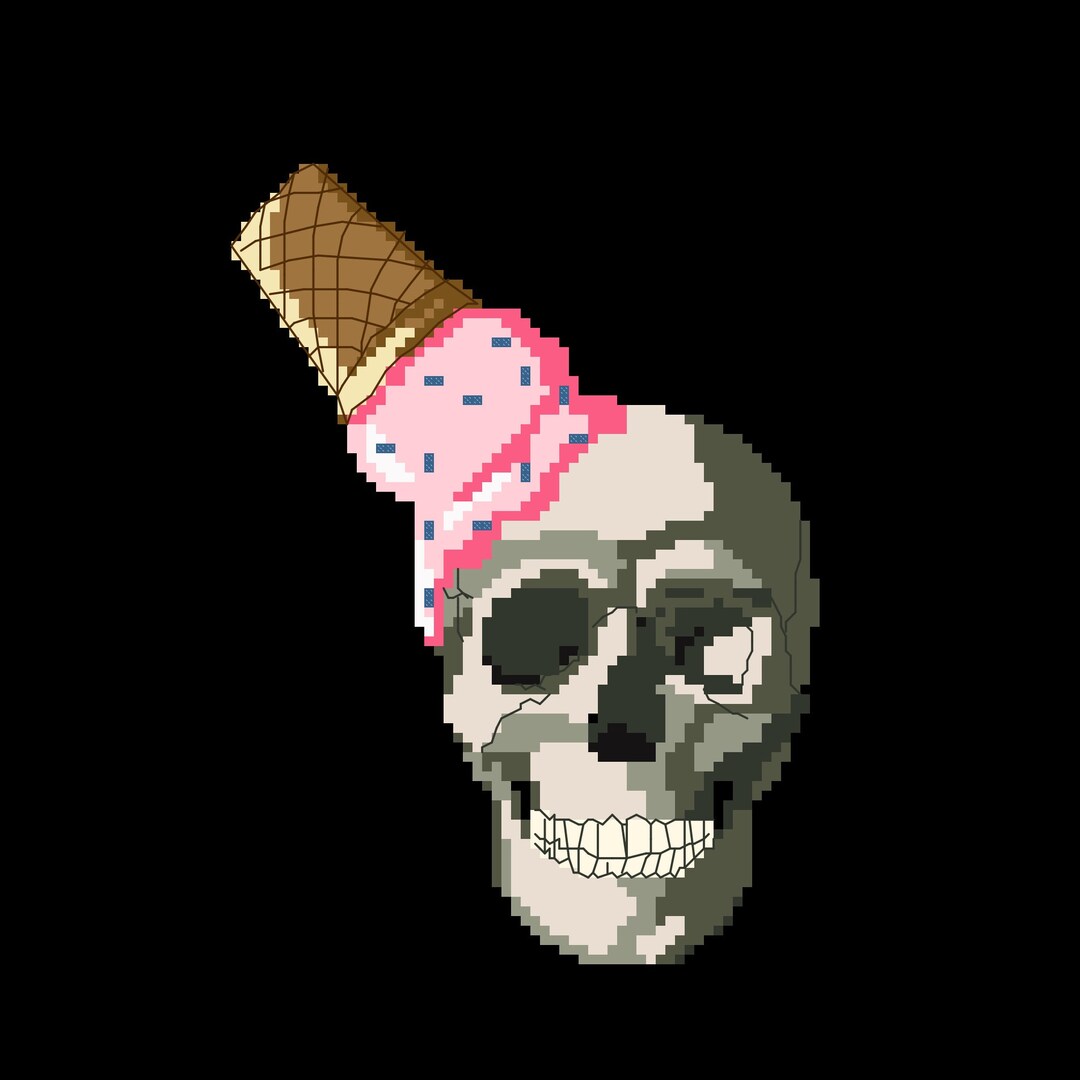 Skeleton Ice Cream Cross Stitch Pattern - Etsy