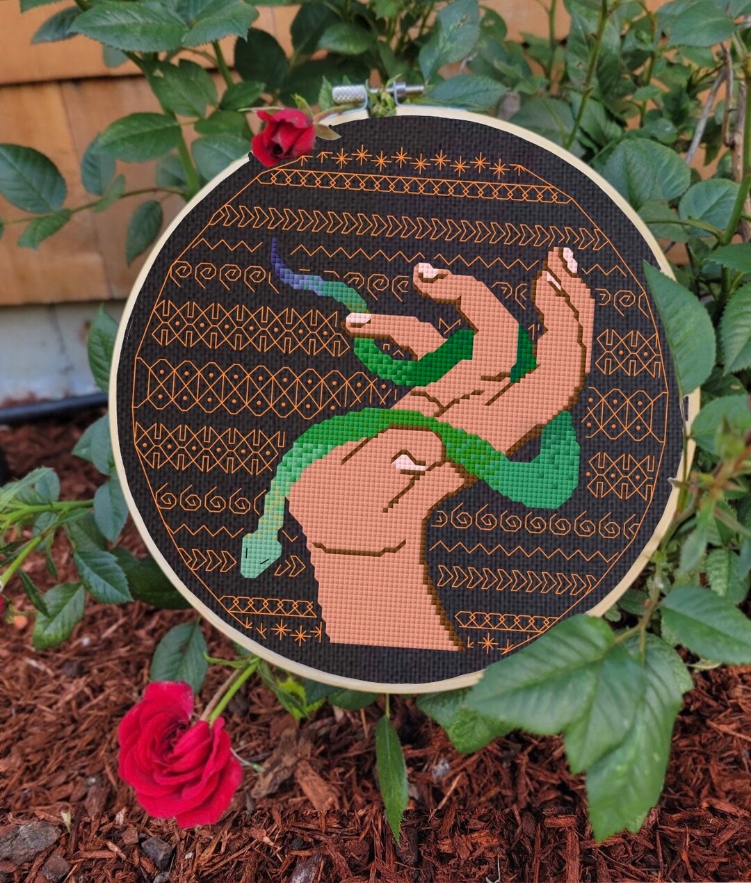 Snake Hand With Blackwork - Etsy