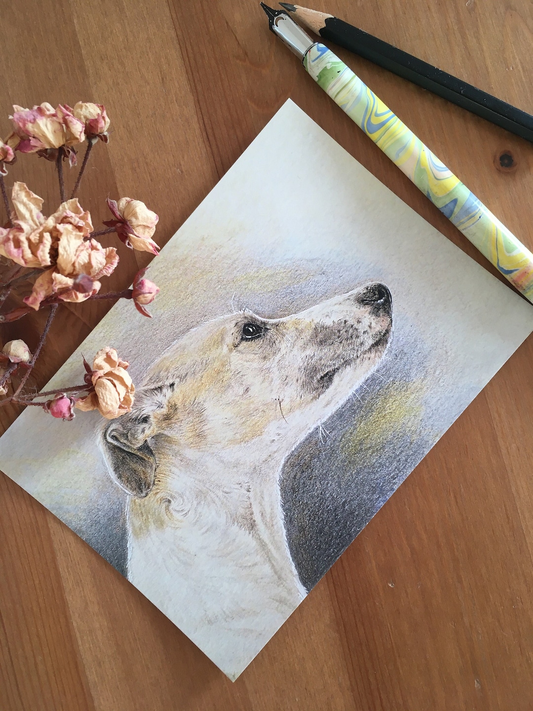 Whippet Card Whippet Art Print Card for Whippet Owners Gift for Whippet ...