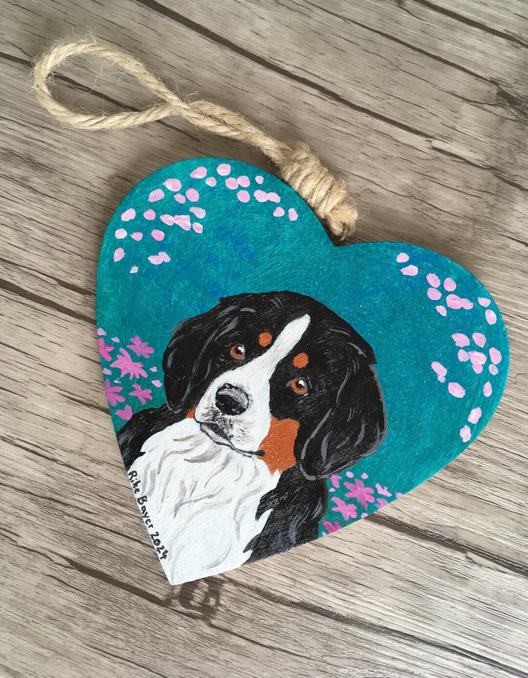 Bernese Mountain Dog Heart Made of Wood Bernese Mountain Dog Decoration ...