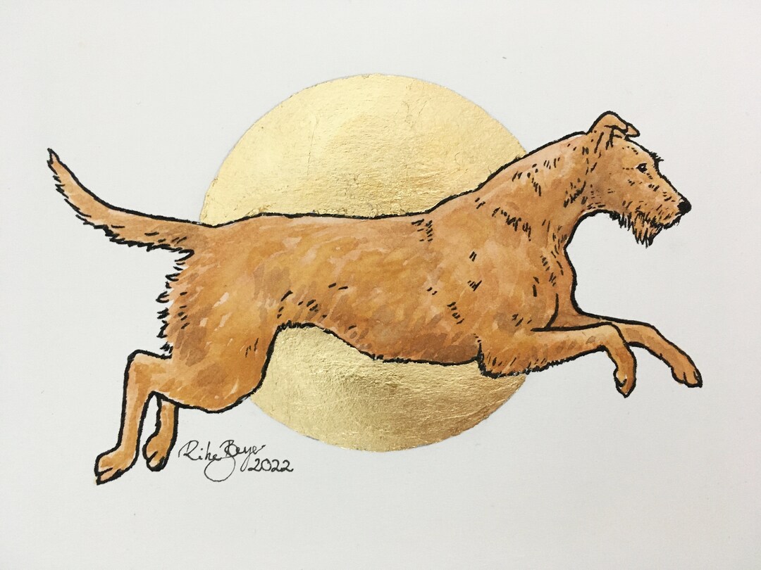 Irish Terrier Art Irish Terrier Watercolor Irish Terrier Gift for Irish ...