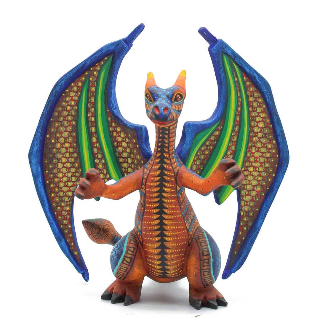 Alebrije Dragon, Wood Carving Oaxaca 1 Pc, Wooden Dragon - Etsy