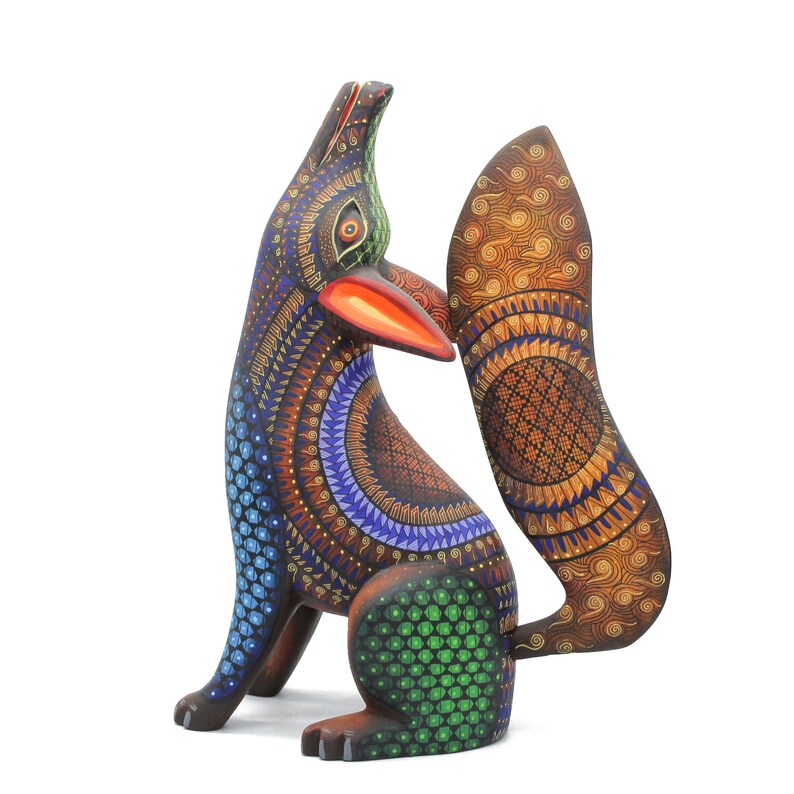 Alebrije Coyote Grecas Zapotec Oaxaca 1 Pc Wood Carving Coyote ...