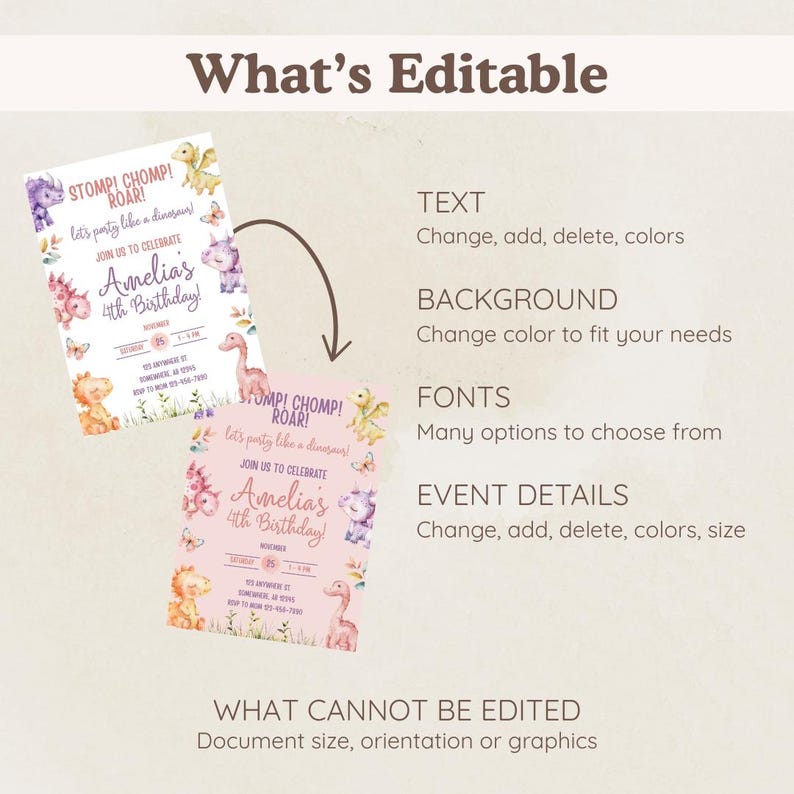 Dinosaur Birthday Food Labels | Editable Canva Template | Dino Party ...