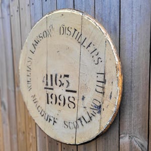 Whisky Barrel Head MACDUFF 1998 Cask Number 4165, Sign Wall Decor ...