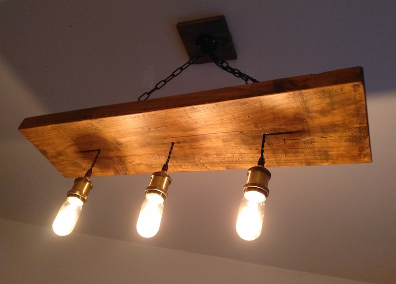 Handmade Custom Light Rustic Wood Ceiling Lamp Hanging - Etsy