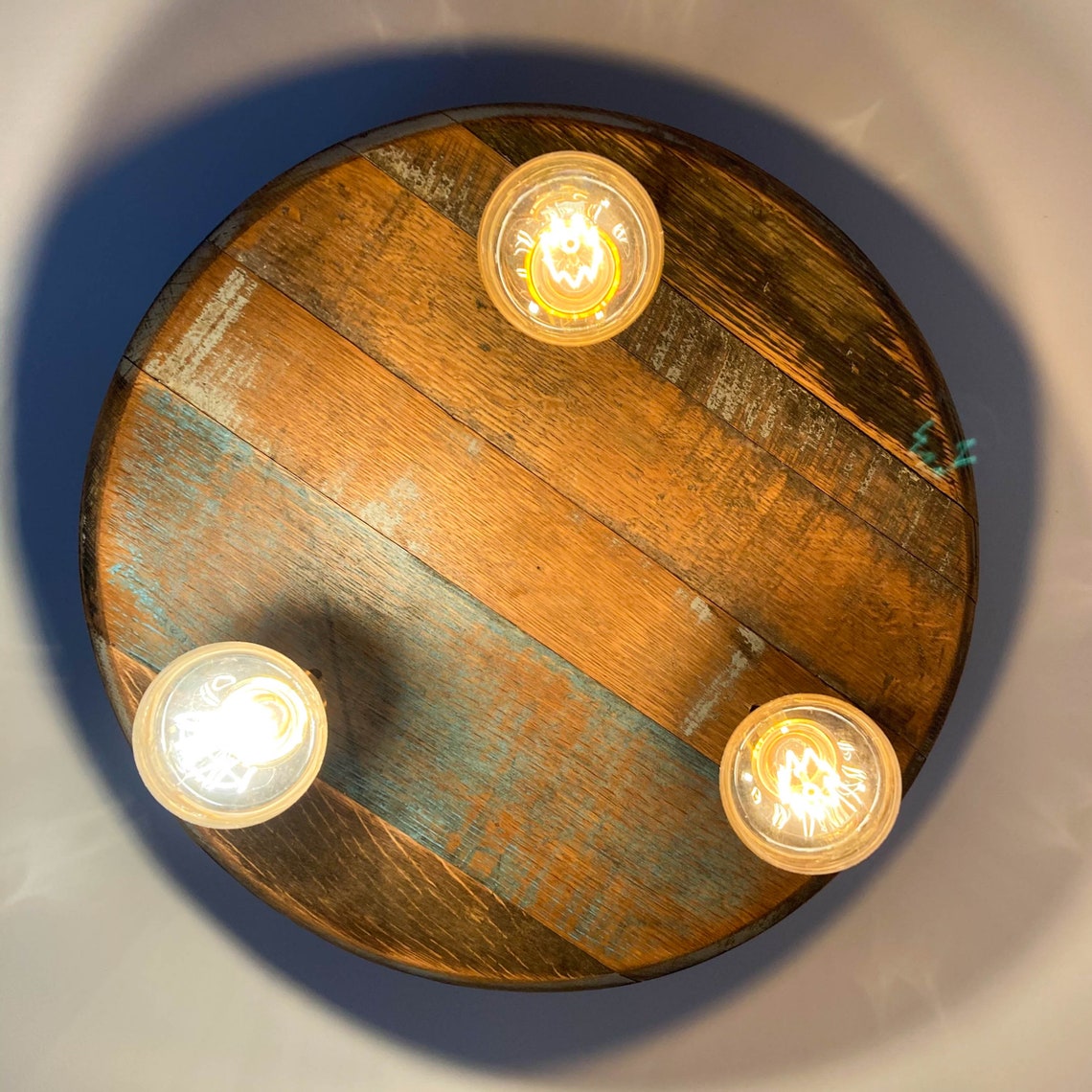 Whisky Barrel Lid Light Whiskey Barrel Top Lighting | Etsy