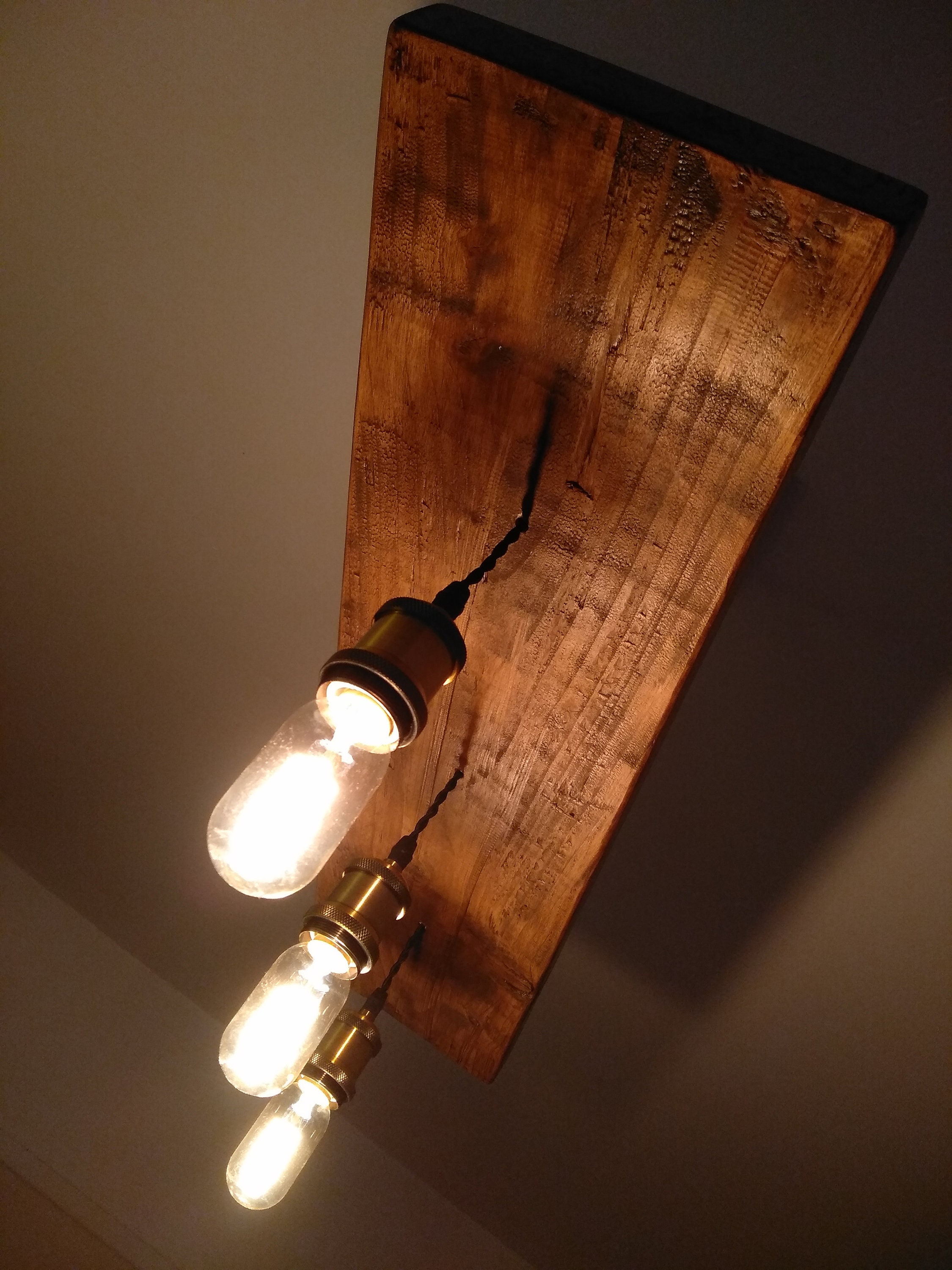 Handmade Custom Light Rustic Wood Ceiling Lamp Hanging | Etsy