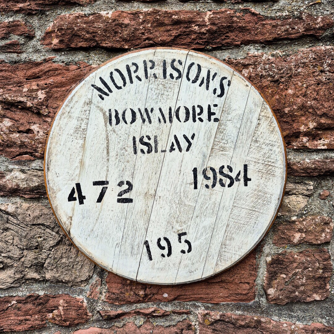 Whisky Barrel Head BOWMORE 1984 Cask Number 472, Sign Wall Decor ...