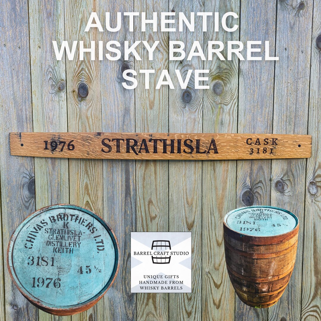 STRATHISLA 1976 CASK NUMBER 3181 Whisky Barrel Stave Sign Wall Decor ...
