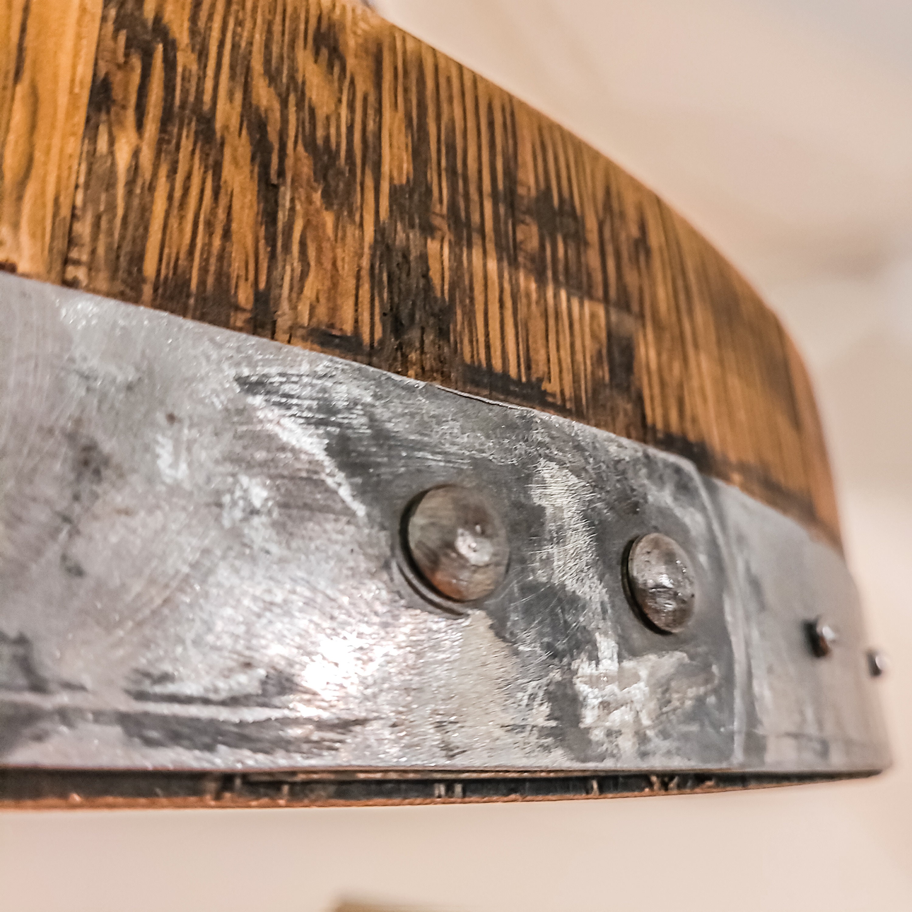 Rustic Bourbon Barrel Pendant Lamp - Handmade Wood Ceiling Chandelier ...