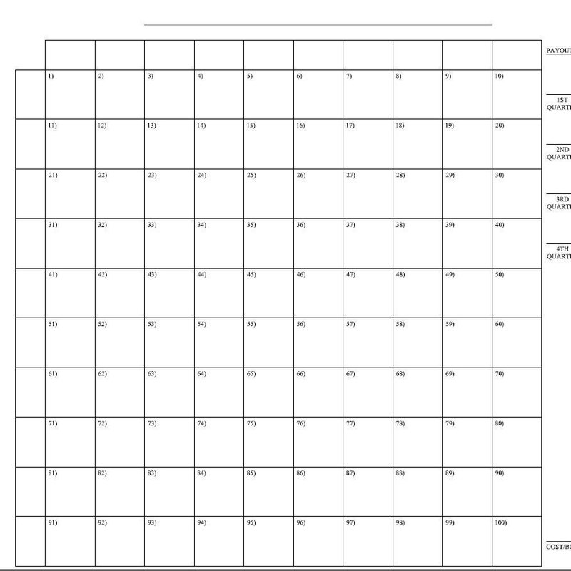 100 Square Raffle Board - Etsy Australia