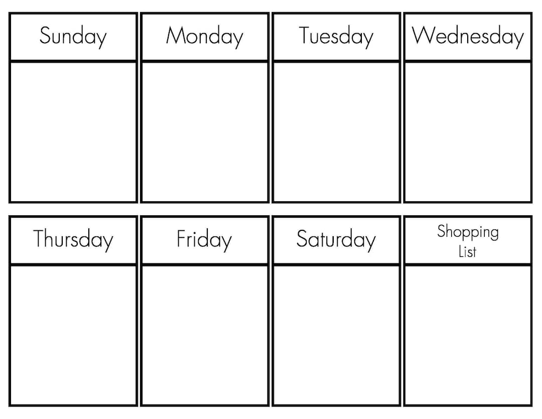 Weekly Schedule - Etsy